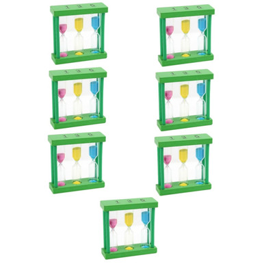 7 Pcs Hourglass Timer Decor Ornament Homework Hourglass Wooden Frame ...