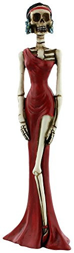 YTC 8 Inch Day of The Dead Lady in A Red Dress Statue Figurine Display ...