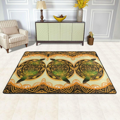 Hawaiian Tapa Honu Turtle Area Carpet,Soft Rug Mat Cozy Short Pile Bath ...