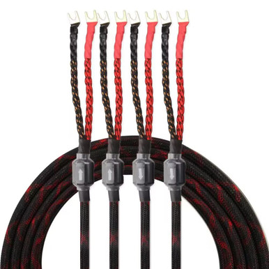 Tertullus 1 Pair HiFi OFC Braid Speaker Cable with Spade Plug to Spade ...
