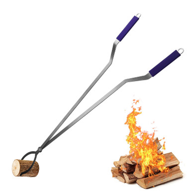 40'' Fireplace Tongs, Chiminea Tongs, Fire Tongs Firewood Grabber Tool ...