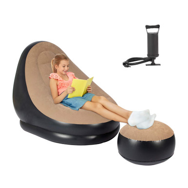 COLOR TREE Inflatable Deck Chair with Ottoman, Household Air Pump, Air ...