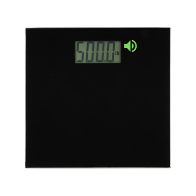 500lb Extra Wide Glass Digital Scale | Talking Bathroom Scale & Voice ...