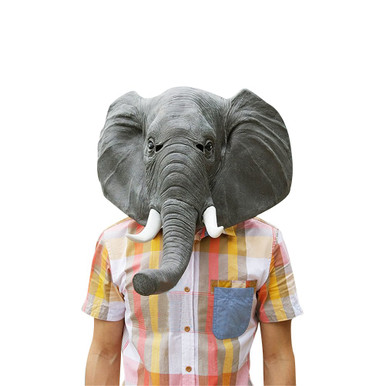 ACE SHOCK Elephant Mask Latex, Realistic Cute Halloween Animal Costume ...