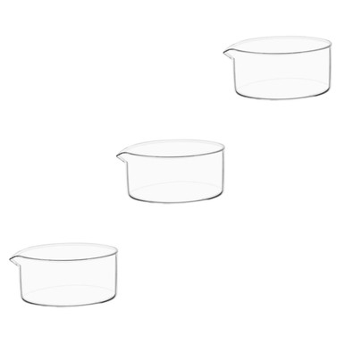 GLEAVI 3pcs Glass Crystallization Dish Flat Beaker Laboratory ...