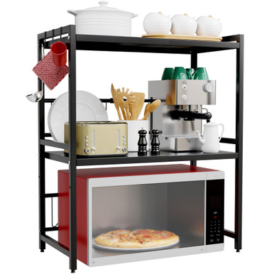 Kitchen Microwave Stand with Storage- Over Microwave Shelf Countertop ...