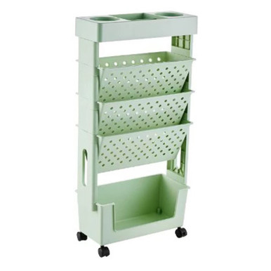 Rolling Bookshelf Movable Bookshelf, Multilayer Rotatable Removable ...