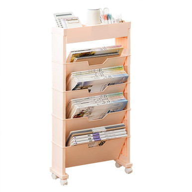 Plcnn 5 Tier Book Rack Storage Bookshelf Classroom Deskside Book Shelf ...