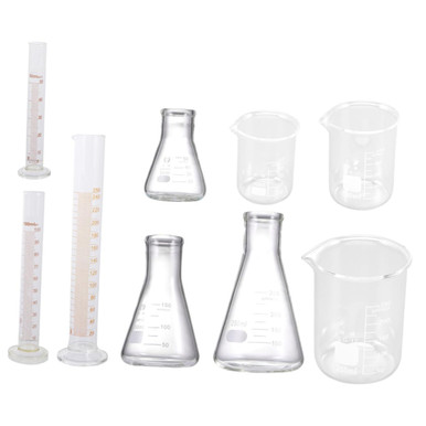 9pcs Utensil Set Graduated Glass Beaker Glass Measurement Cylinder ...