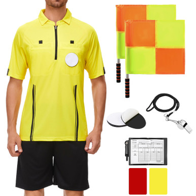redgino Soccer Referee Kit Pro Soccer Referee Shirt Jersey,Ref Costume ...