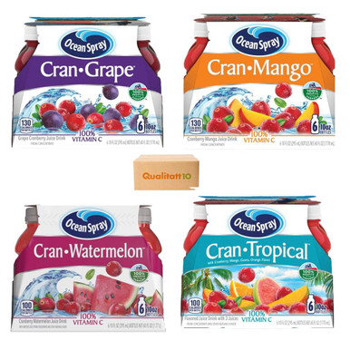 Ocean Spray Cran Tropical Grape Mango And Watermelon, Variety Pack 10 ...