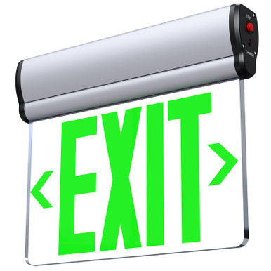 SASELUX Led Edge-Lit Exit Sign ,Brushed Aluminum Housing Single-Sided ...