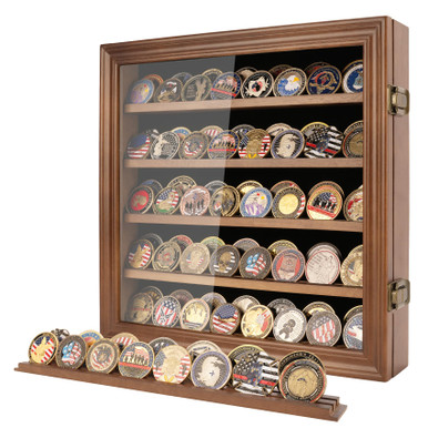 ASmileIndeep Challenge Coin Display Case Solid Wood Challenge Coin ...
