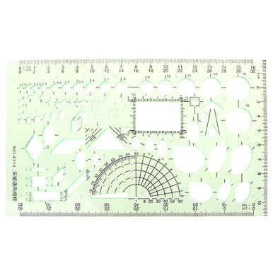 Rectangle Circle Geometric Drawing Tool Template Ruler Student ...