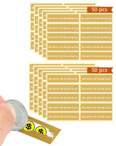 Oythiem Gold Scratch Off Stickers Labels 2×0.6 Inch - DIY/Custom ...
