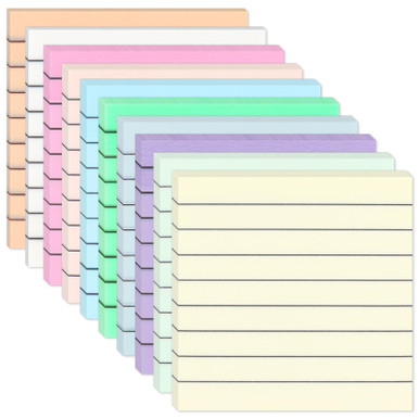 600 Sheets Transparent Sticky Notes with Lines, 3x3 Inch Colorful ...