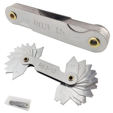 JENSWILL Stainless Steel Radius Gauge Set, 26 Plates R0.3-1.5mm Metric ...