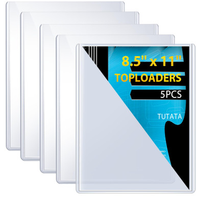 5 PCS Page Protectors Heavy Duty, 8.5×11 Top Loader, Clear Document ...