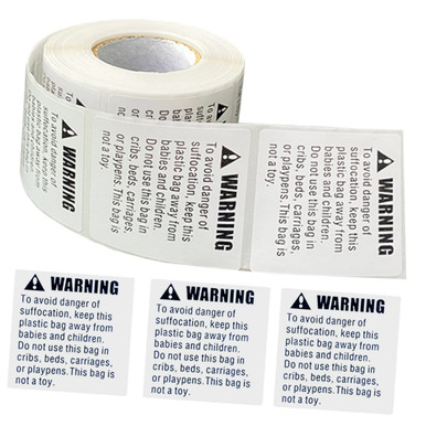 LALAFINA 1 Roll tag Label Choking Sign Suffocation Warning Decals ...