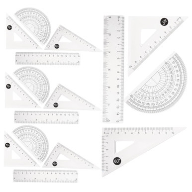 COOPHYA 4 Sets Transparent 15cm Ruler Transparent Ruler Drafting Ruler ...