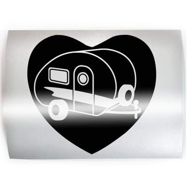 HEART Teardrop Trailer - PICK COLOR & SIZE - RV Camper Vinyl Decal ...