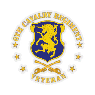 Kiss-Cut Stickers - Army - 6th Cavalry Regiment Veteran w Cav Branch (4 ...