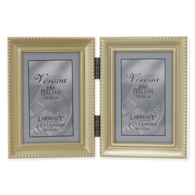 Lawrence Frames Bead Border Design, 2.5x3.5 Double, Satin Gold ...