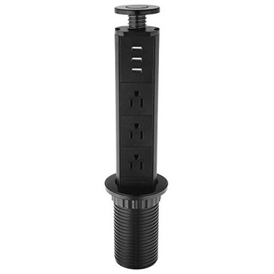 Kitchen Counter Pop Up Power Outlet with 3 USB, Pop-Up Power Dock ...