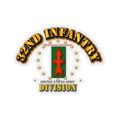 Kiss-Cut Stickers - Army - 32nd Infantry Division - Red Arrow Division ...