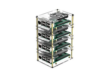 Micro Connectors Four (4) Layer Stackable Acrylic Raspberry Pi 3 Case for Model B B+ Enclosure ...