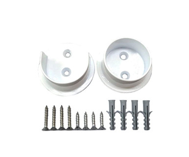 QCAA Solid Brass Extra Heavy Closet Pole Socket Set, 1-1/2 inch, with ...