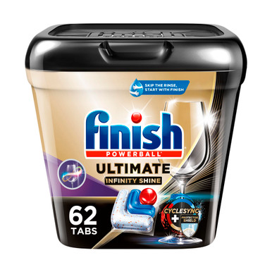 Finish Ultimate Plus Infinity Shine - 62 Count - Dishwasher Detergent ...