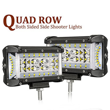 Side Shooters LED Lights, SWATOW 4x4 108W 5 inch Quad Row LED Pods CREE ...