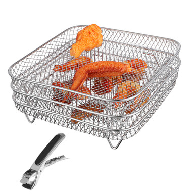 RUNROTOO 3 Pcs Dehydration Rack Air Fryer Basket Air Fryer Cooking ...