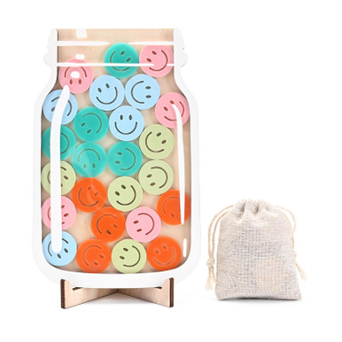 TINGKU 25 Tokens Smiley Face Magnetic Reward Behavior Jar for Kids ...