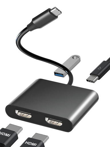Gmeaou USB C Hub Multiport Adapter, Docking Station Dual Monitor, HDMI ...