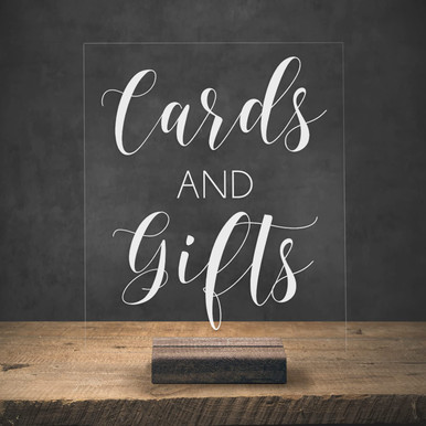 Cards and Gifts Acrylic Sign With Acrylic Base | 8x10 Lucite Wedding ...