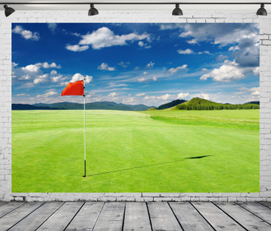 CORFOTO 9x6ft Fabric Golf Course Backdrop Photography Golf Flag Green ...
