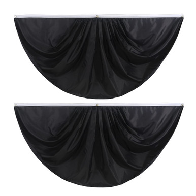 Black Pure Solid Colour Pleated Fan Flag Bunting 3 x 6 Ft Colour ...