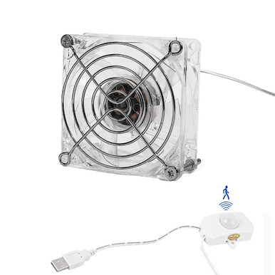 SKIVTGLAMP 3.15-Inch Smart Fan USB-Powered Fan with Motion Sensor Small ...