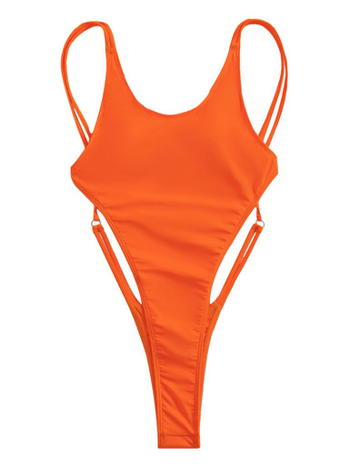 OYOANGLE Women's Criss Cross Backless Bathing Suit Cut Out Scoop Neck ...