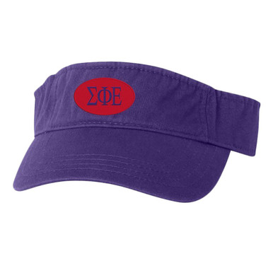 Sigma Phi Epsilon SigEp Greek Oval Heavy Visor Purple w/Purple Thread ...