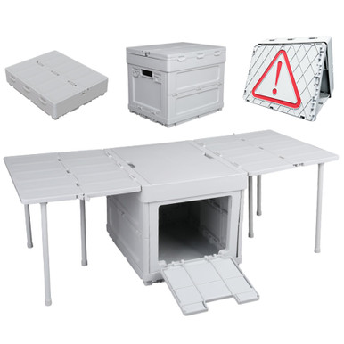 BUJIATANG Folding Table with Storage, Picnic Table Folding Storage Bins ...