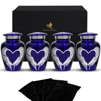 Small Purple Angel Urns - Small Keepsake Urns for Human Ashes Set of 4 ...