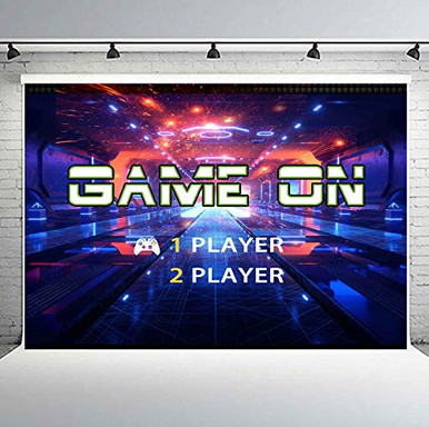 PHMOJEN Retro Game On Party Backdrop Boy Gaming Theme Birthday Party ...