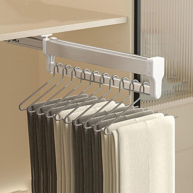 Extendable Pull Out Closet Rod - Wardrobe Pull-Out Trousers Rack ...