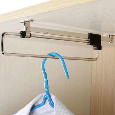 Pull Out Clothes Hanger Rod Extendable Pull Out Closet Rod - Wardrobe ...