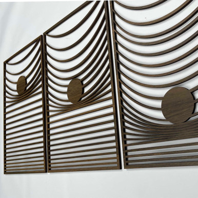 Gravity Wall Art Wood Set of 3, Large Rectangular Wooden Wall Art ...