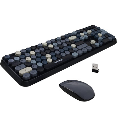 FOPETT Wireless Keyboard and Mouse Combo, 104 Keys Full-Sized 2.4 GHz ...