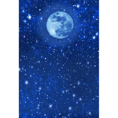 AOFOTO 7x10ft Blue Starry Sky with Stars and Full Moon Background ...